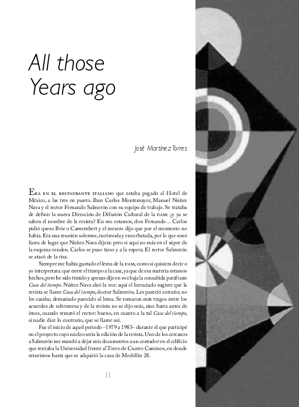 (PDF) All those Years ago