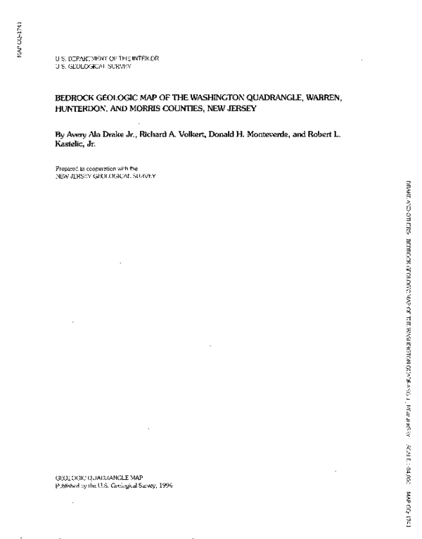 (PDF) Bedrock geologic map of the Washington quadrangle, Warren ...