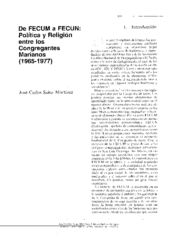 (PDF) De FECUM a FECUN: política y religión entre los congregantes ...
