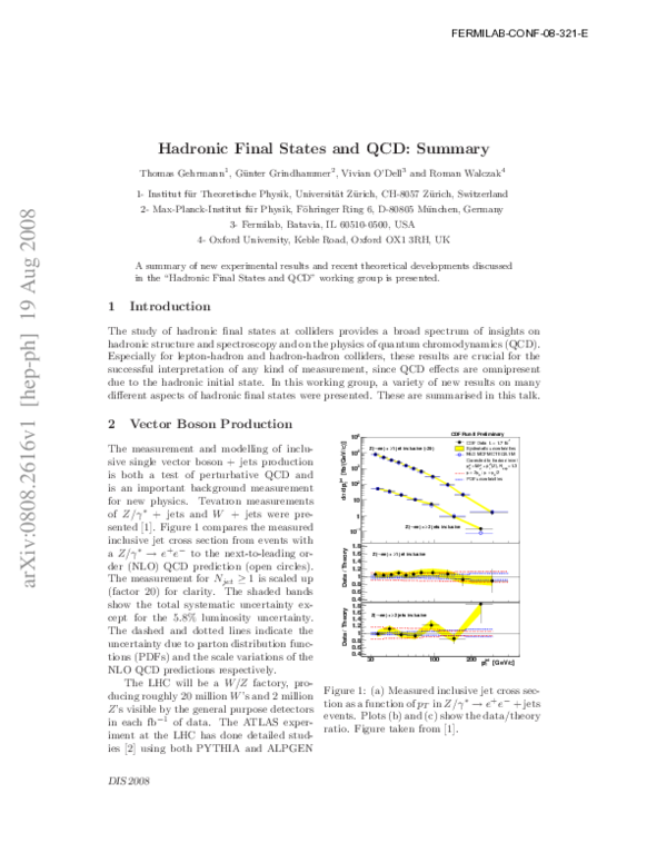 (PDF) A ug 2 00 8 Hadronic Final States and QCD : Summary