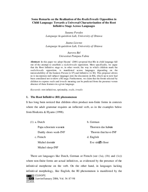 (PDF) Some Remarks on the Realization of the Realis/Irrealis Opposition ...