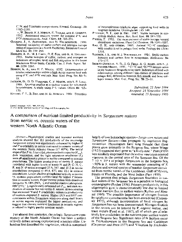 (PDF) A comparison of nutrient-limited productivity in macroalgae from ...