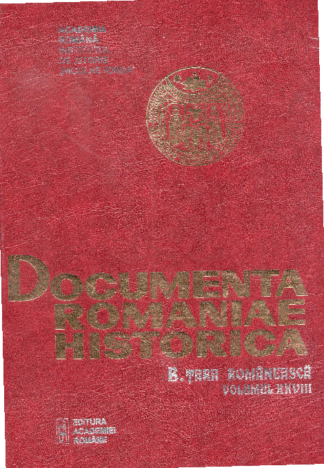 (PDF) Documenta Romaniae Historica/B: Țara Românească/ vol. XXVIII ...