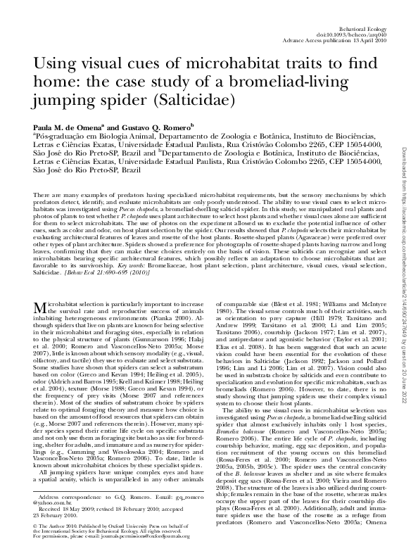 (PDF) Using visual cues of microhabitat traits to find home: the case ...