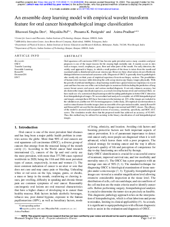 (PDF) An ensemble deep learning model with empirical wavelet transform ... (PDF) An ensemble deep learning model with empirical wavelet transform ...