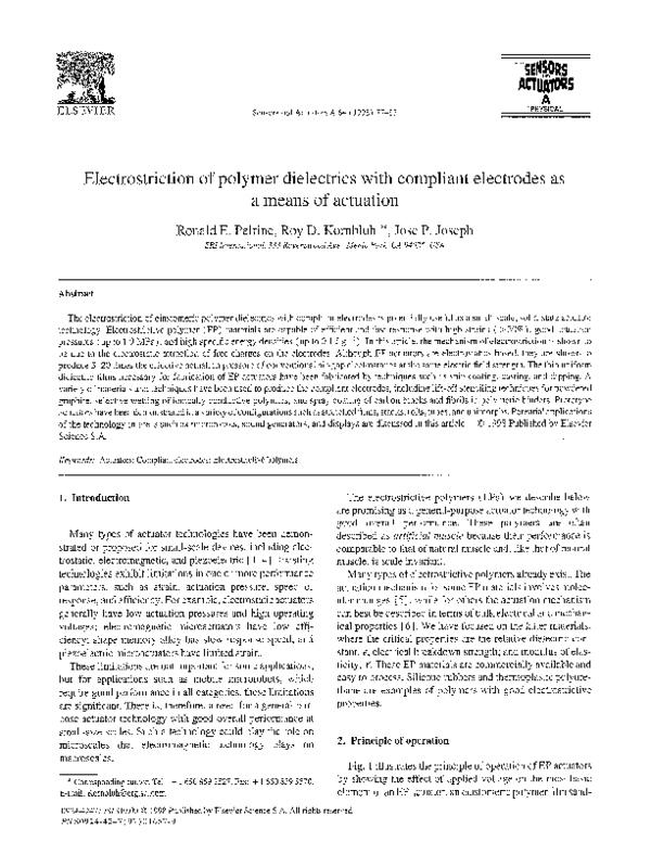 (PDF) Electrostriction of polymer dielectrics with compliant electrodes ...