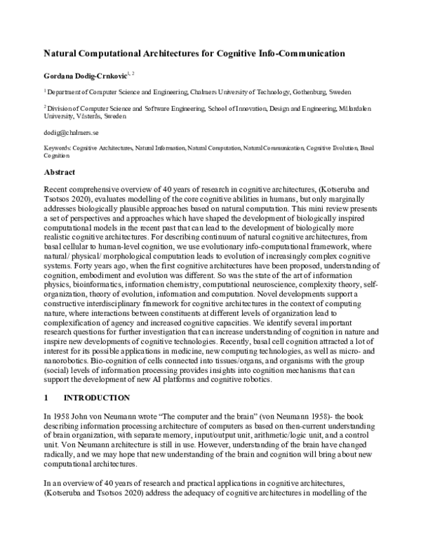 (PDF) Natural Computational Architectures for Cognitive Info-Communication