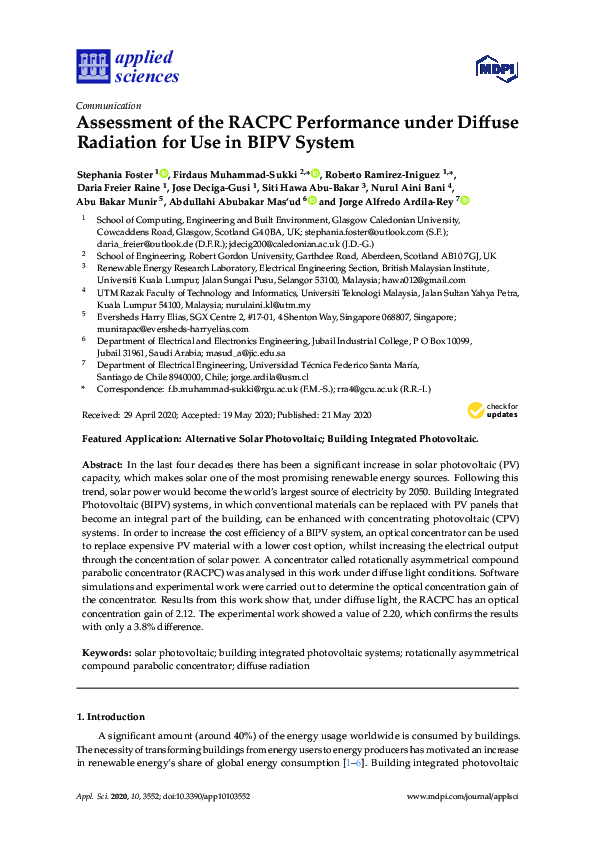 (PDF) Assessment of the RACPC Performance under Diffuse Radiation for ...