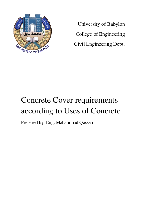 (PDF) Concrete Cover requirements according to Uses of Concrete ...
