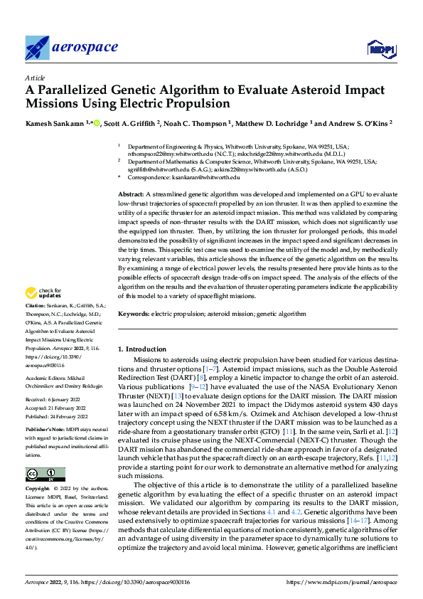 (PDF) A Parallelized Genetic Algorithm to Evaluate Asteroid Impact ...