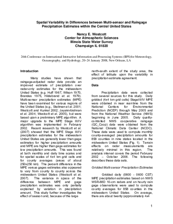 (PDF) 1 Spatial Variability in Differences between Multi-sensor and ... (PDF) 1 Spatial Variability in Differences between Multi-sensor and ...