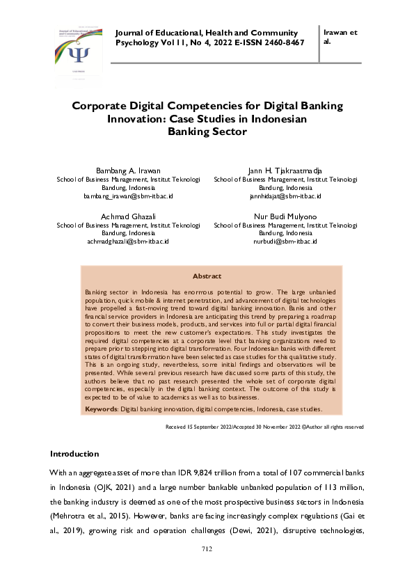 (PDF) Corporate Digital Competencies for Digital Banking Innovation: Case Studies in Indonesian ...