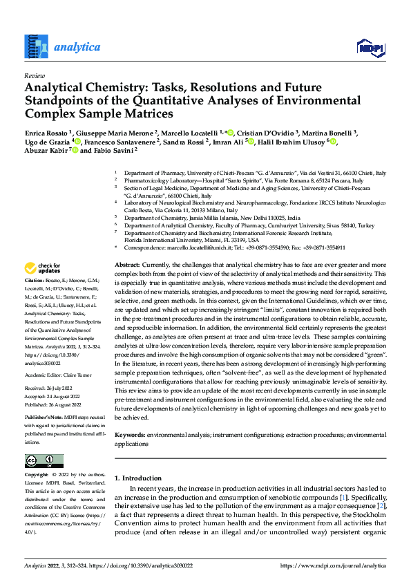 (PDF) Analytical Chemistry: Tasks, Resolutions and Future Standpoints ...