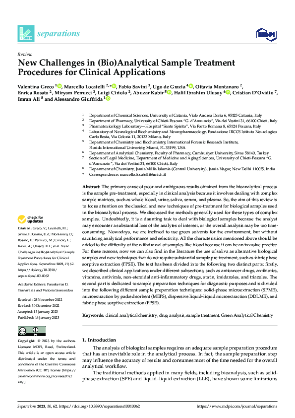 (PDF) New Challenges in (Bio)Analytical Sample Treatment Procedures for ...