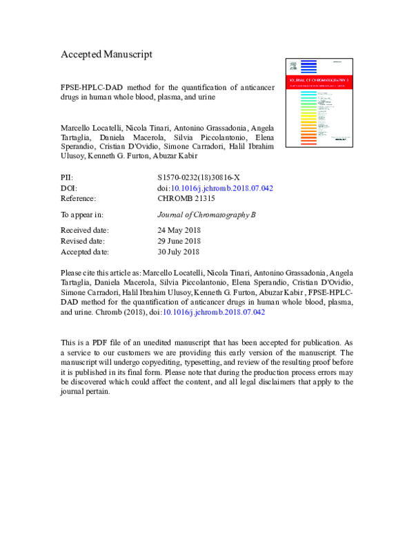 (PDF) FPSE-HPLC-DAD method for the quantification of anticancer drugs ...