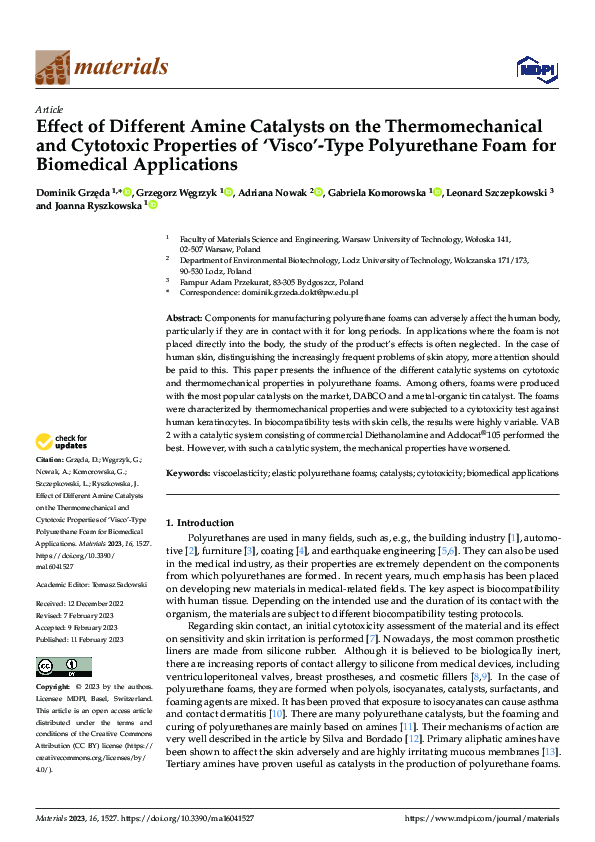 (PDF) Effect of Different Amine Catalysts on the Thermomechanical and ...