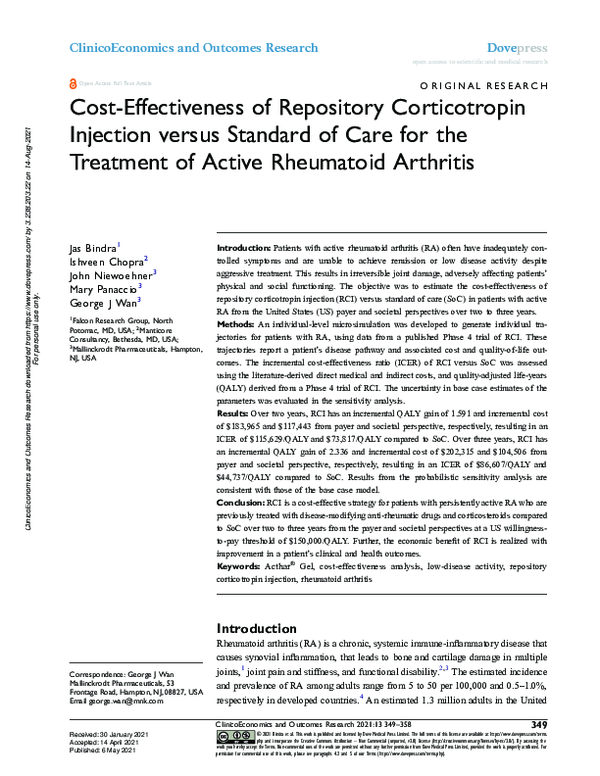 (PDF) Cost-Effectiveness of Repository Corticotropin Injection versus ...