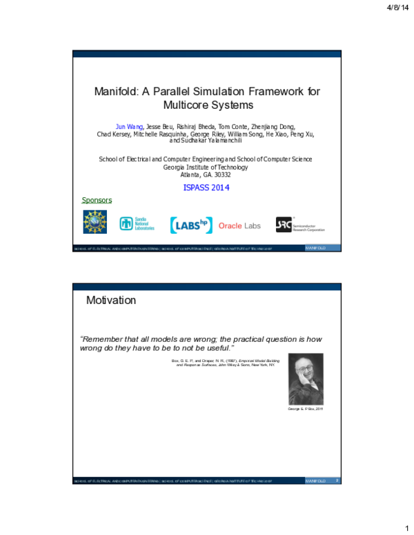 Pdf Manifold A Parallel Simulation Framework For Multicore Systems