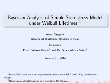 (PDF) Bayesian Analysis of a Simple Step-Stress Model Under Weibull Lifetimes