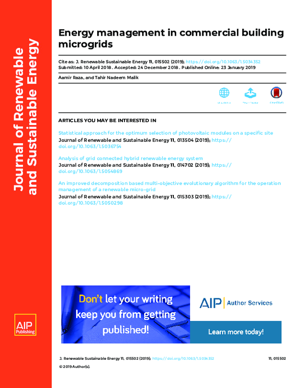 (PDF) Energy management in commercial building microgrids