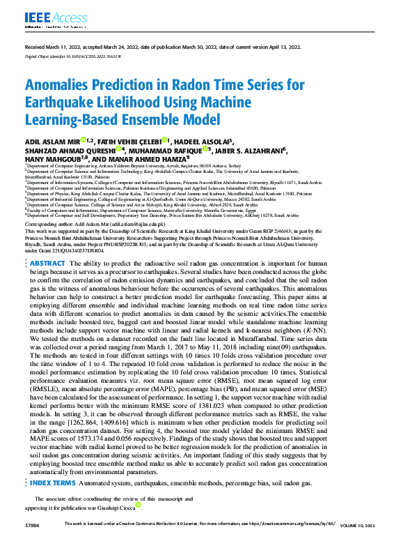 (PDF) Anomalies Prediction in Radon Time Series for Earthquake ...
