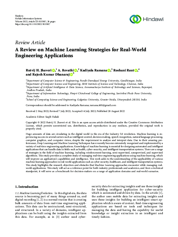 (PDF) A Review on Machine Learning Strategies for Real-World ...