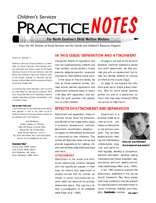 (PDF) In This Issue: Separation and Attachment