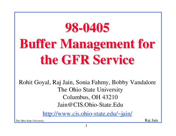 (PDF) Buffer management for the GFR service