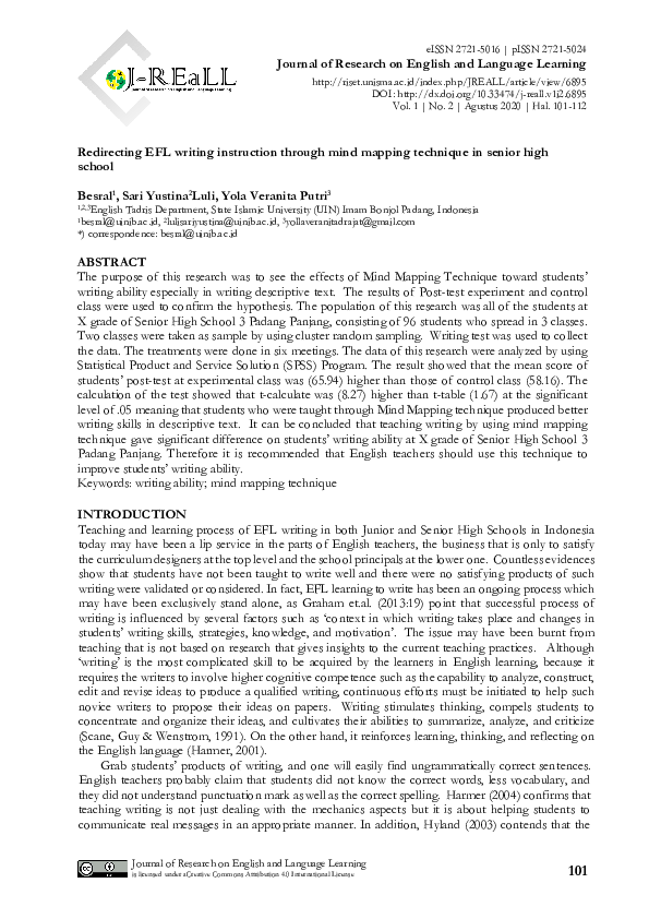 (PDF) Redirecting EFL writing instruction through mind mapping ...