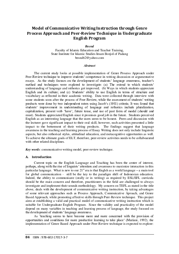 (PDF) Model of Communicative Writing Instruction through Genre Process ...