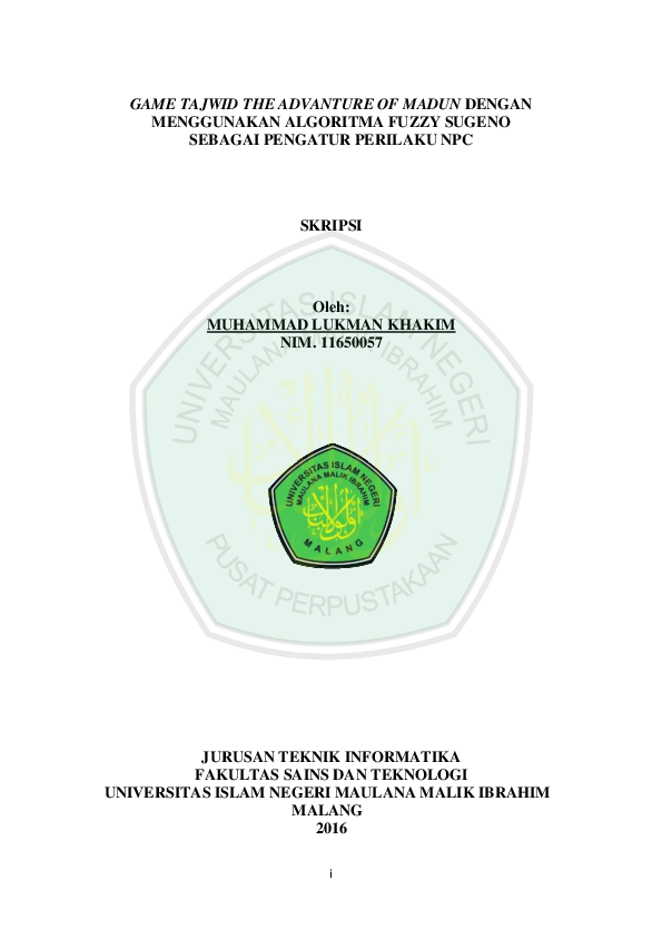 (PDF) Game Tajwid “The Advanture of Madun” dengan menggunakan algoritma ...