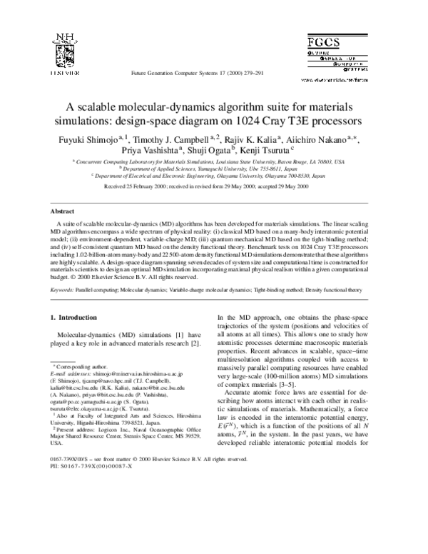 (PDF) A scalable molecular-dynamics algorithm suite for materials simulations: design-space ...