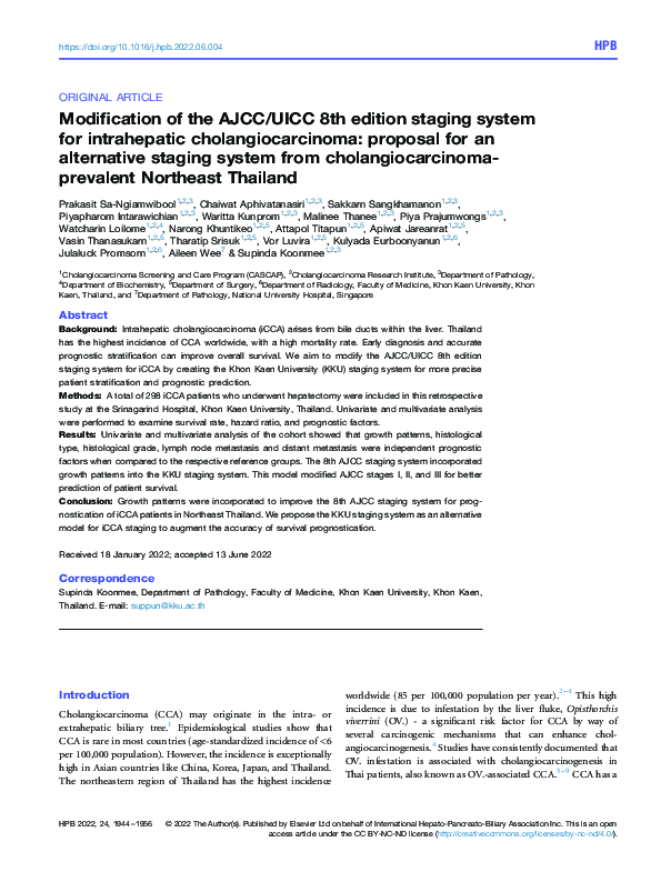 (PDF) Modification of the AJCC/UICC 8th edition staging system for ...