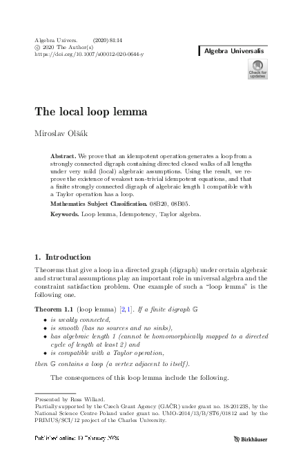 (PDF) The local loop lemma