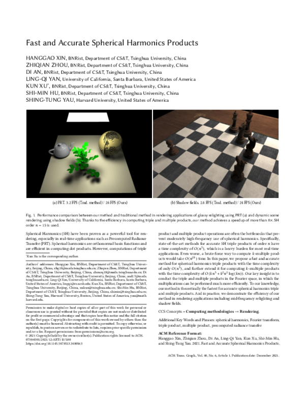 (PDF) Fast and accurate spherical harmonics products