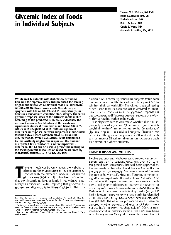 (PDF) Glycemic Index of Foods in Individual Subjects | Vladimir Vuksan ...