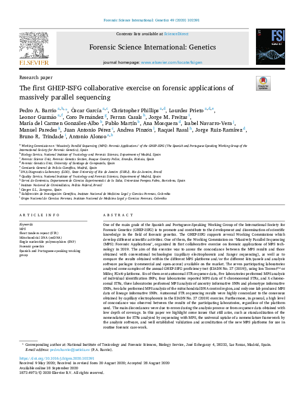 The first GHEP-ISFG collaborative exercise on forensic applications of ...