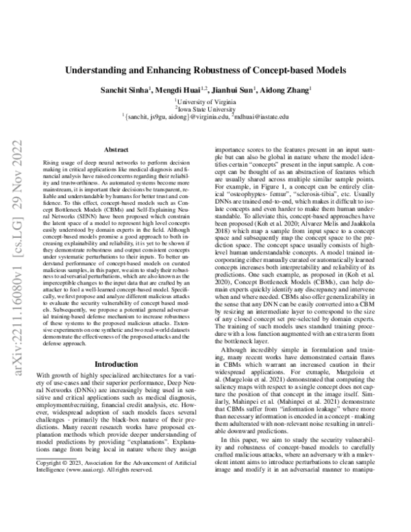 Pdf Understanding And Enhancing Robustness Of Concept Based Models