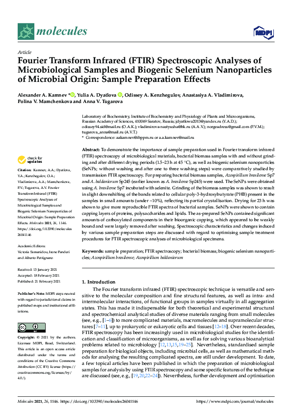 Pdf Fourier Transform Infrared Ftir Spectroscopic Analyses Of