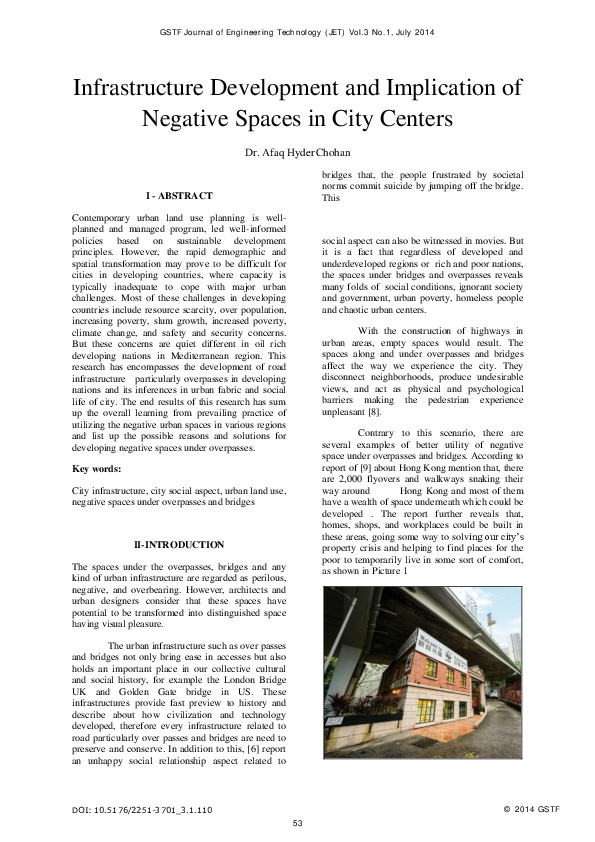 (PDF) Infrastructure Development and Implication of Negative Spaces in ...