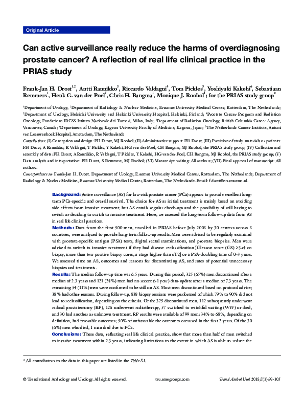 (PDF) Can active surveillance really reduce the harms of overdiagnosing ...