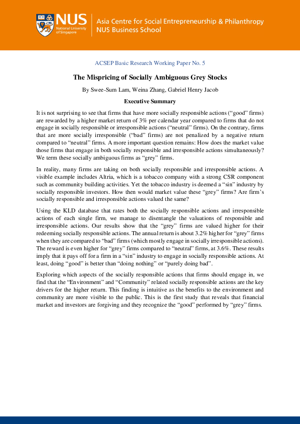 (PDF) The mispricing of socially ambiguous grey stocks