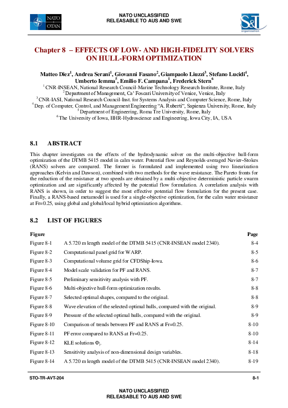(PDF) Chapter 8: Effects of Low and High Fidelity Solvers on Hull form ...