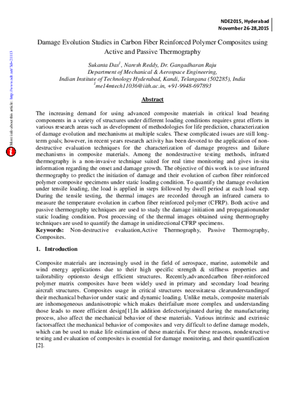 (PDF) Damage Evolution Studies in Carbon Fiber Reinforced Polymer ...