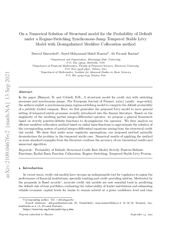 (PDF) On Numerical Solution of Structural model for the Probability of ...