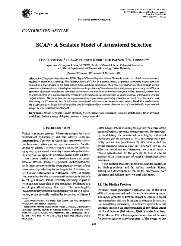 (PDF) SCAN: A Scalable Model of Attentional Selection