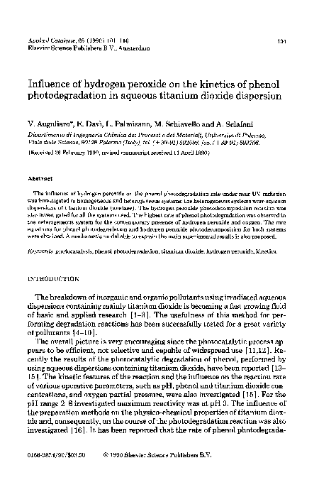 (PDF) Influence of hydrogen peroxide on the kinetics of phenol ...
