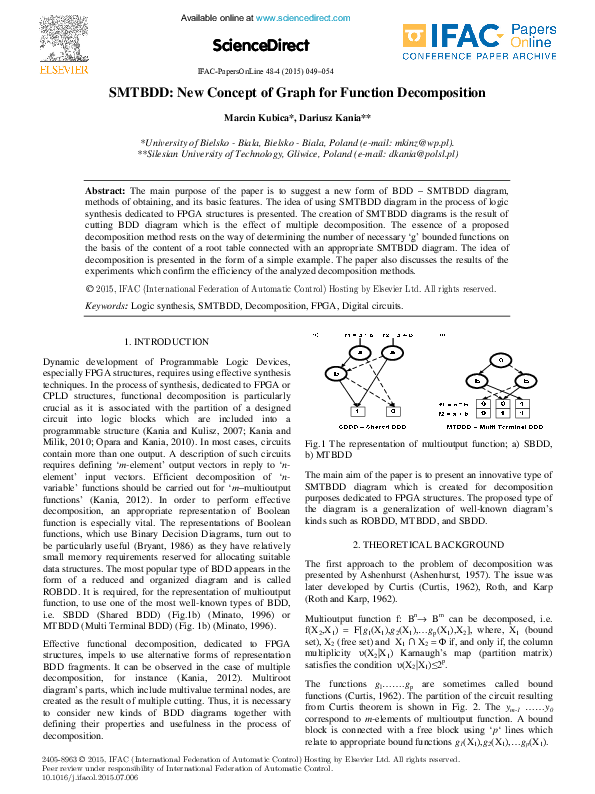 (PDF) SMTBDD: New Concept of Graph for Function Decomposition
