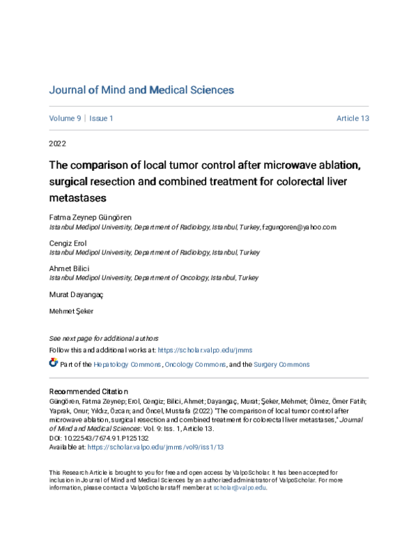 (PDF) The comparison of local tumor control after microwave ablation ...