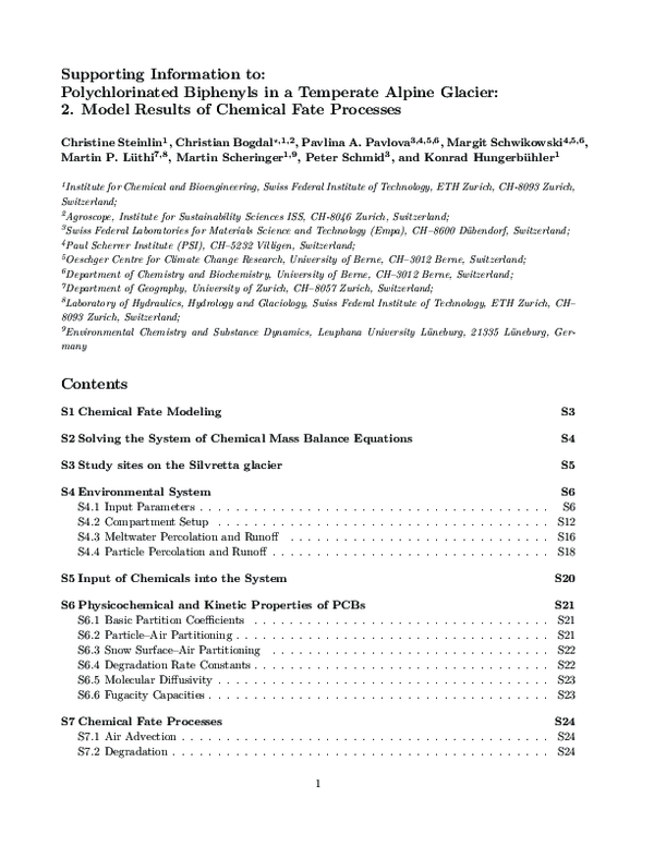 (PDF) Polychlorinated Biphenyls in a Temperate Alpine Glacier: 2. Model ...